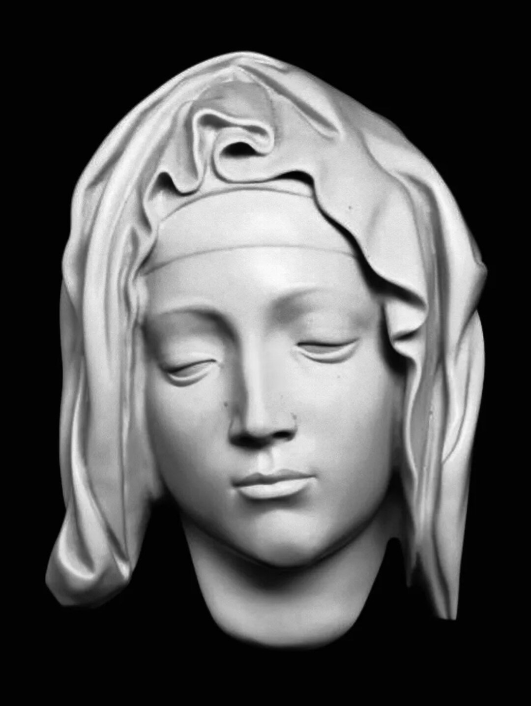 Michelangelos Mother Mary Life Size Cast, Face Cast, From His Marble ...