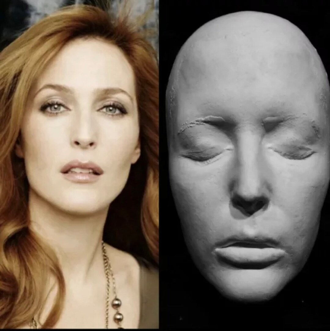 Gillian Anderson Life Cast, Face Cast, Life Size in White Hydrocal ...