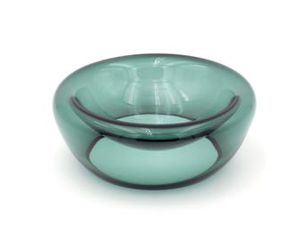 Inverted Glass Bowl Lagoon Blue Glass Bowl Handblown Glass Bowl Small ...