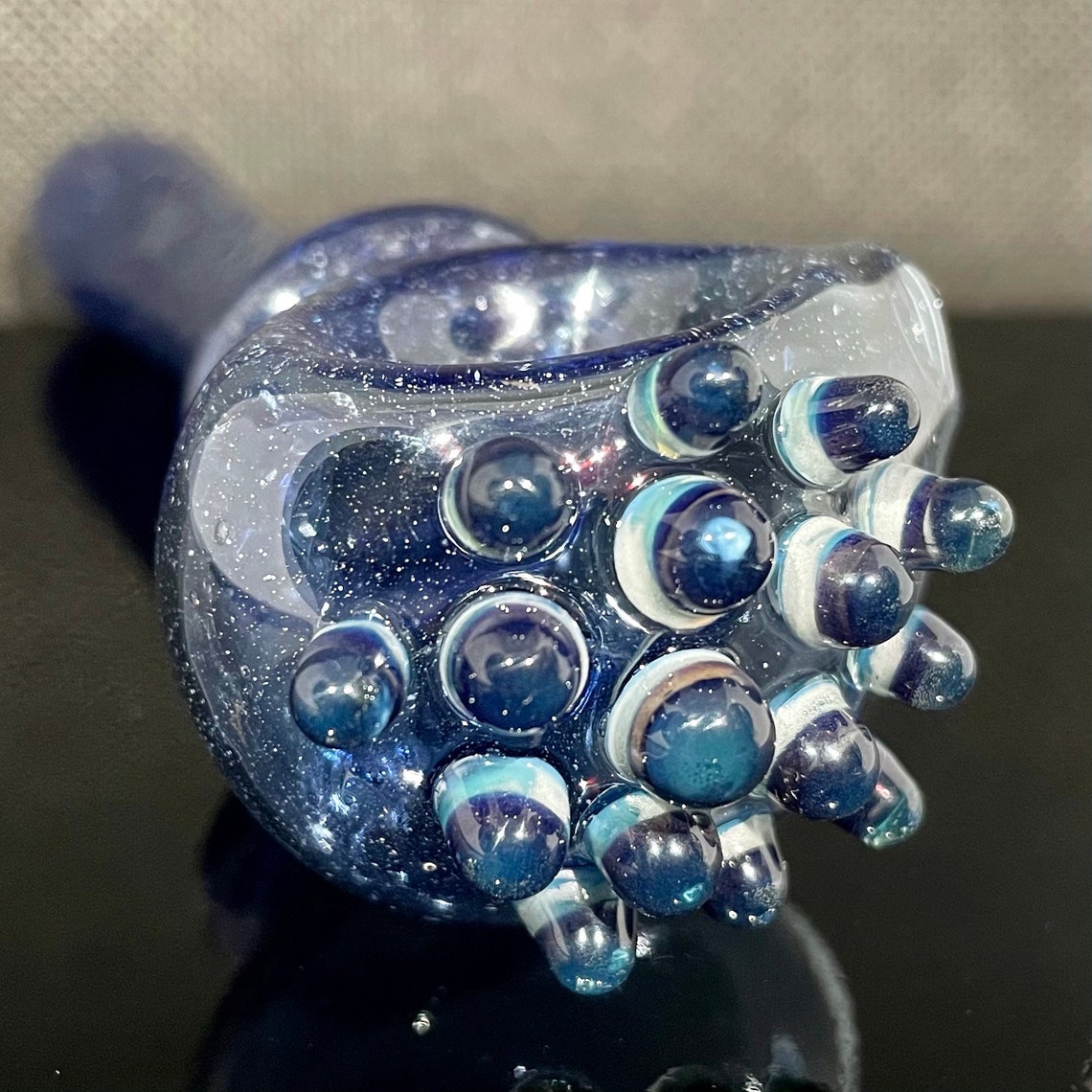 Sparkly Blue Pipe With Blue Dots / Glass Pipe / Glass Smoking - Etsy UK