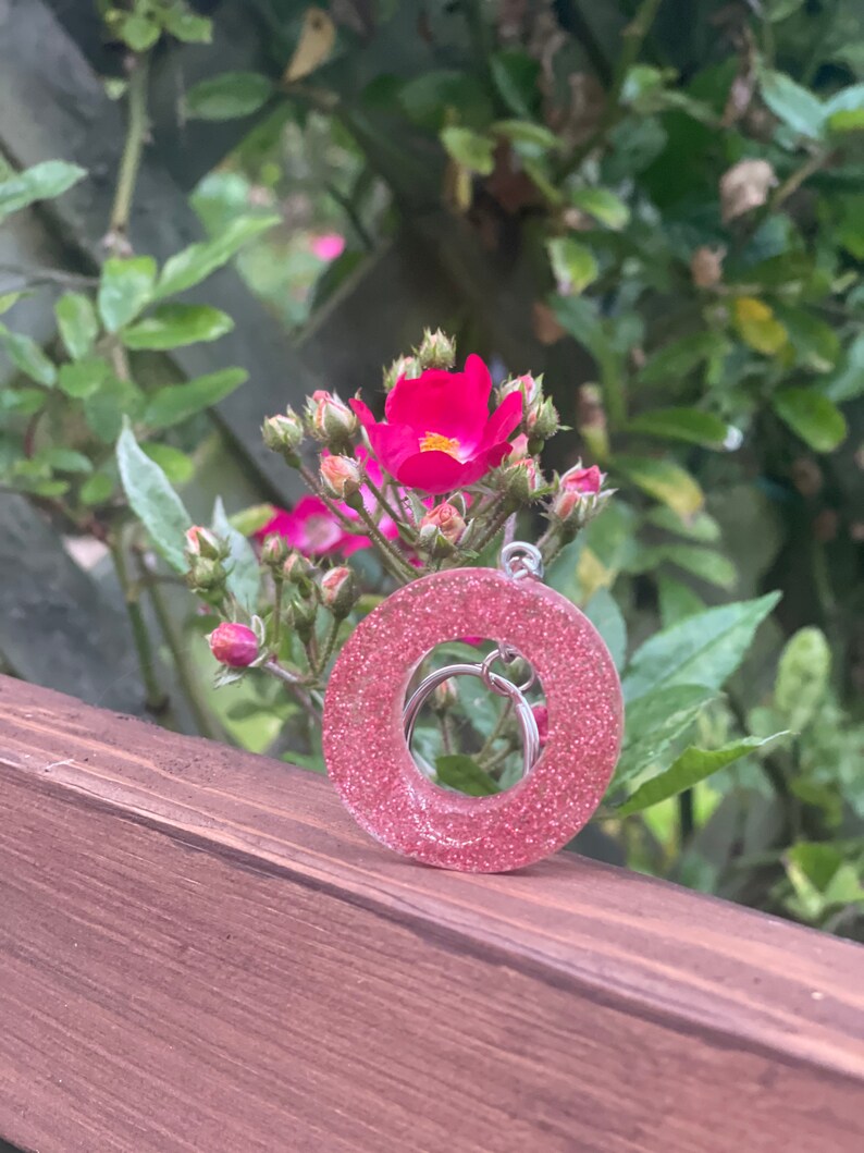 Hot Pink Glitter Resin Keychains - Etsy