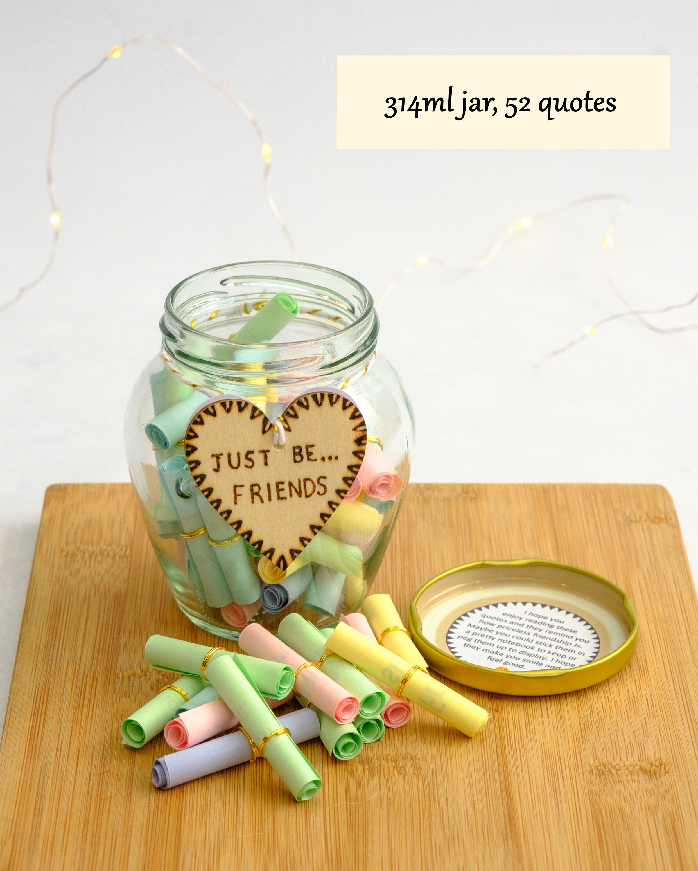 Just Be Jars - 52 or 100+ Friendship Quotes in a Pretty Jar - Etsy UK