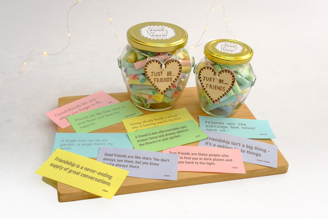 Just Be Jars - 52 or 100+ Friendship Quotes in a Pretty Jar - Etsy UK