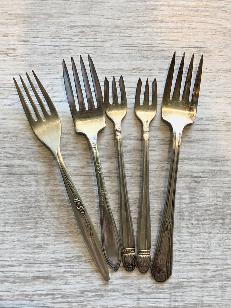 Forks Vintage Mini Relish Fork Crafting Silverware Petite Antique ...