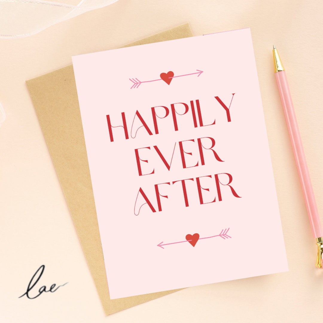 FAIRYTALE Happily Ever After Greetings Card - Retro, Wedding ...