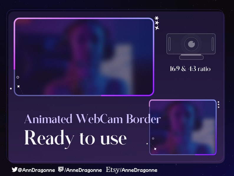 Soft Frame for Webcam Overlay Animated Webcam Border - Etsy
