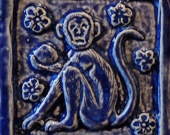 Ceramic Monkey Tile - Etsy