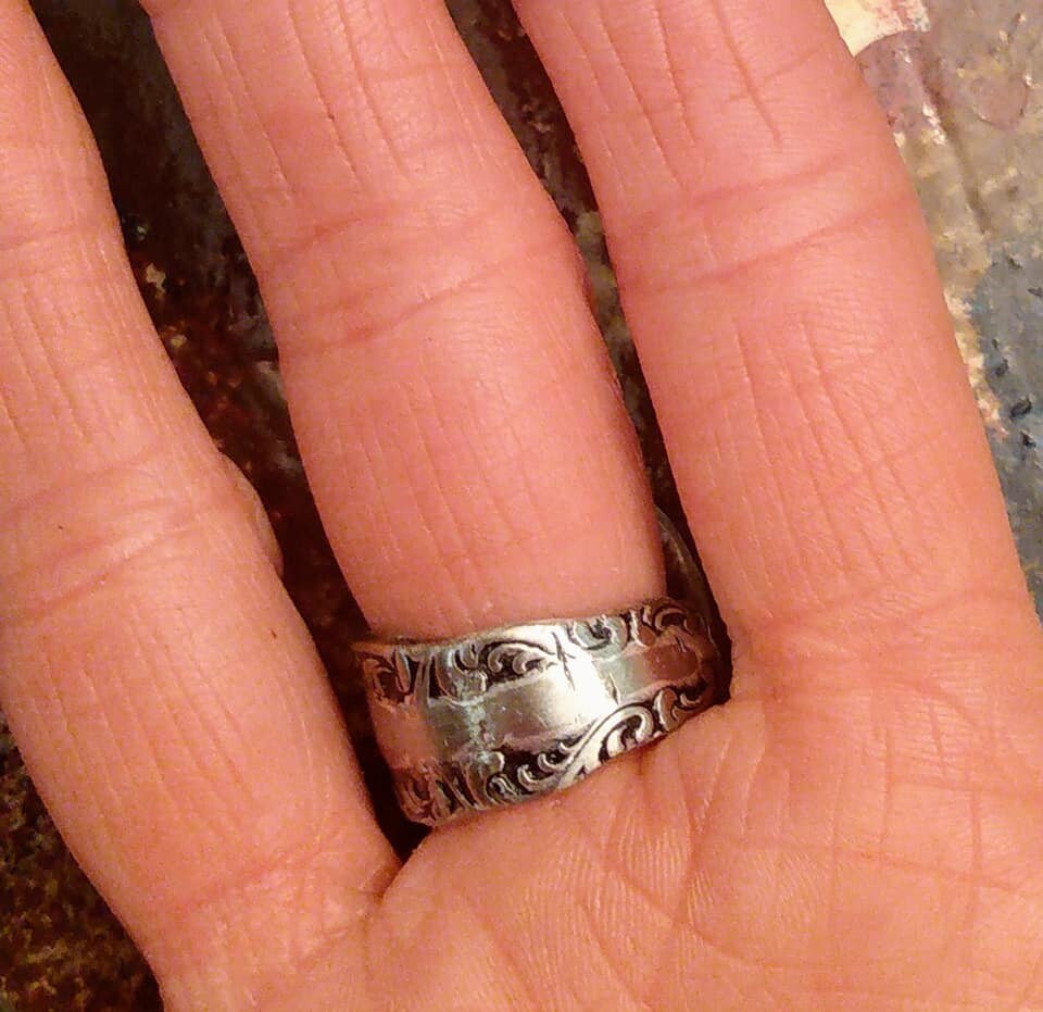 Sterling silver bullet shell spoon ring size 8 | Etsy