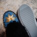 GOLDEN STAR Blue Sheepskin Slippers With Rubber Sole, Natural Leather ...