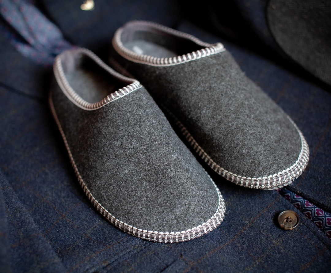 Men's Handmade Felt Slippers, Wool, Ultralight Indoor Shoes, Super Cosy ...