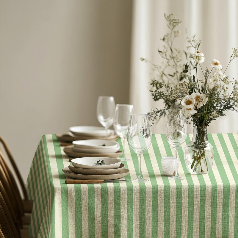 Striped Tablecloth - Etsy