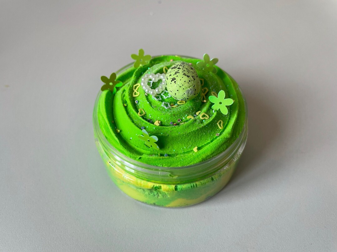 KEY LIME Frosting Slime N0 Borax Option, Clay Slime - Etsy