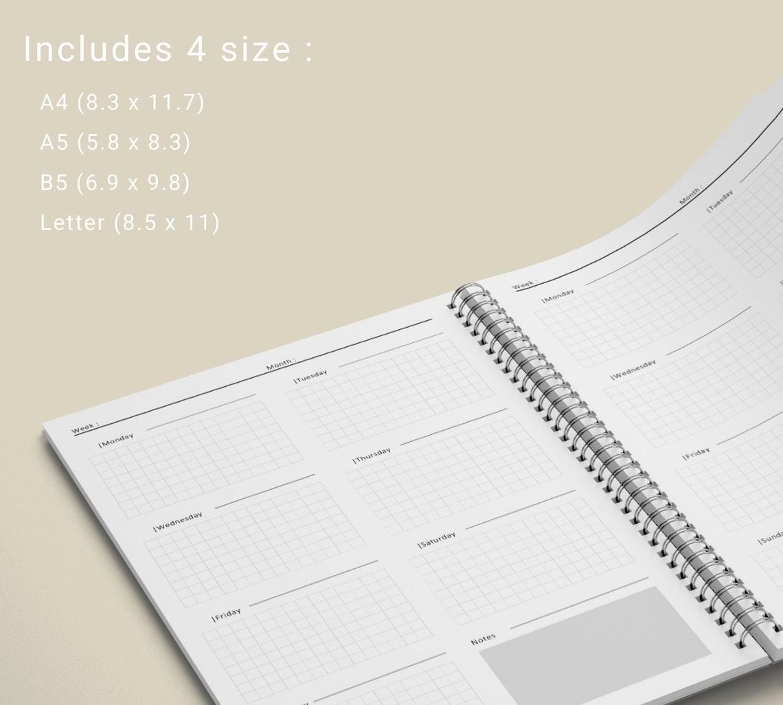 Weekly Planner Printable Weekly Planner Template A5 A4 B5 - Etsy