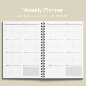 Weekly Planner Printable Weekly Planner Template A5 A4 B5 - Etsy