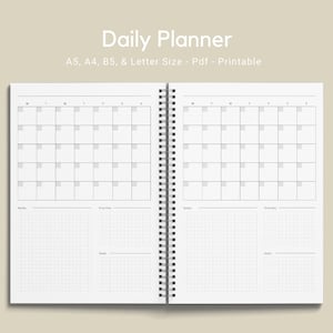 Monthly Planner Printable Monthly Planner Template A5 A4 | Etsy