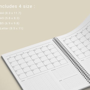 Monthly Planner Printable Monthly Planner Template A5 A4 | Etsy