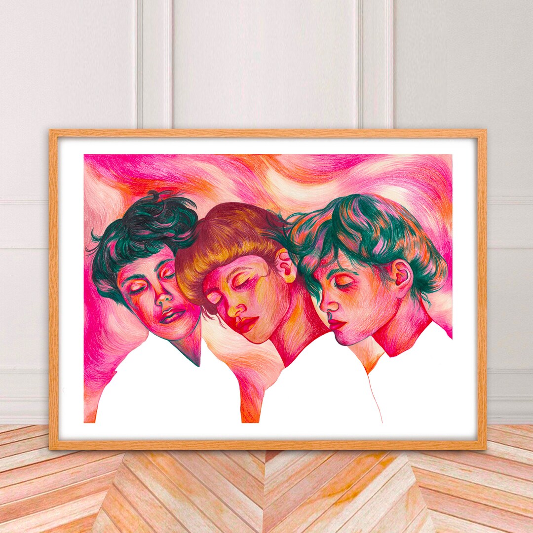 TOGETHER Portraits of 3 Women Love High Quality Art Print Wall Art - Etsy