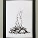 Campfire / 5"x7" Art Print of Original Ink Drawing - Etsy