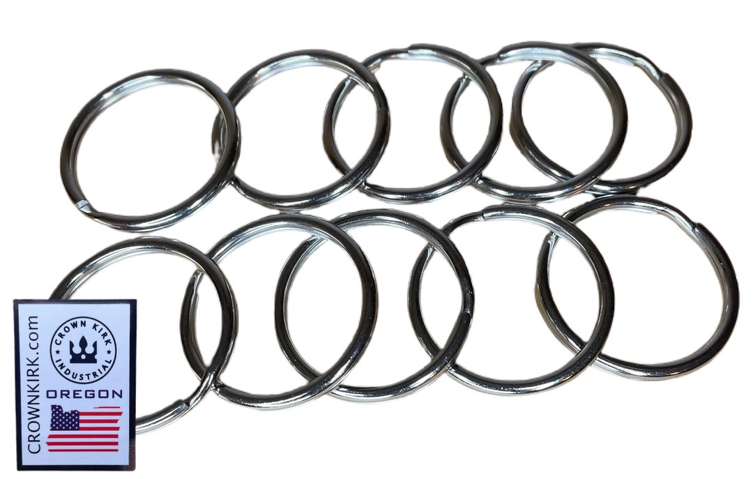 1-1/2" (38mm) 304 Stainless Steel Split Key Ring - 10 Pieces - Etsy