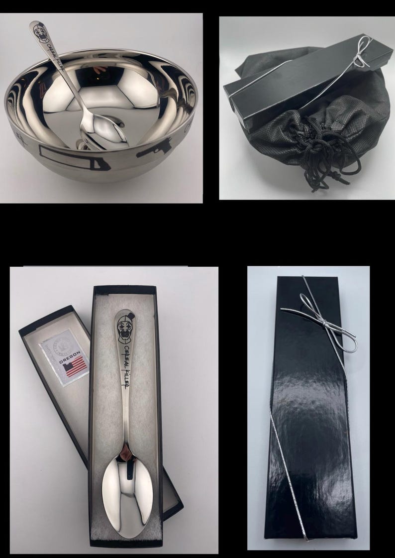 Art the Clown Bowl & Spoon Set: Laser Engraved 304 Stainless Steel ...