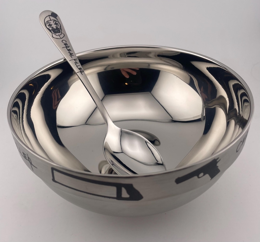 Art the Clown Bowl & Spoon Set: Laser Engraved 304 Stainless Steel ...