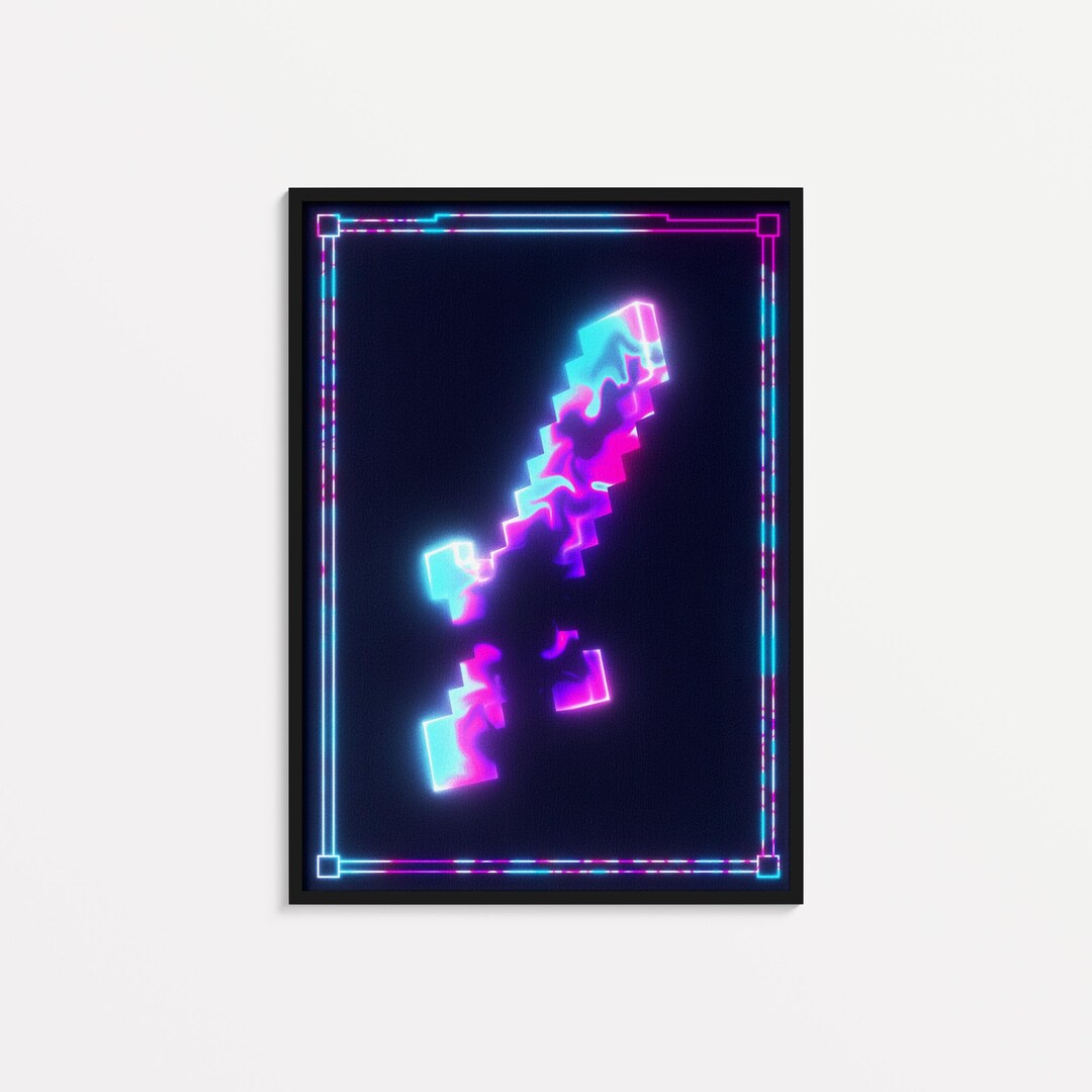 Minecraft Sword Poster, Minecraft Print, Gaming Poster, Minecraft ...