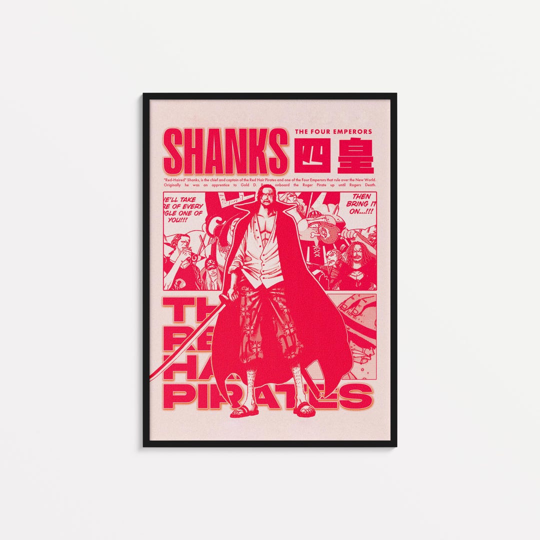 One Piece Poster, Anime Poster, Shanks Print, Manga Poster - Etsy