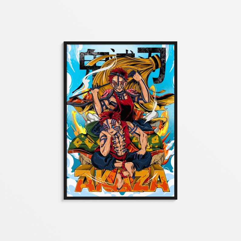 Akaza Poster, Anime Poster, Kimetsu No Yaiba Poster, Demon Slayer ...