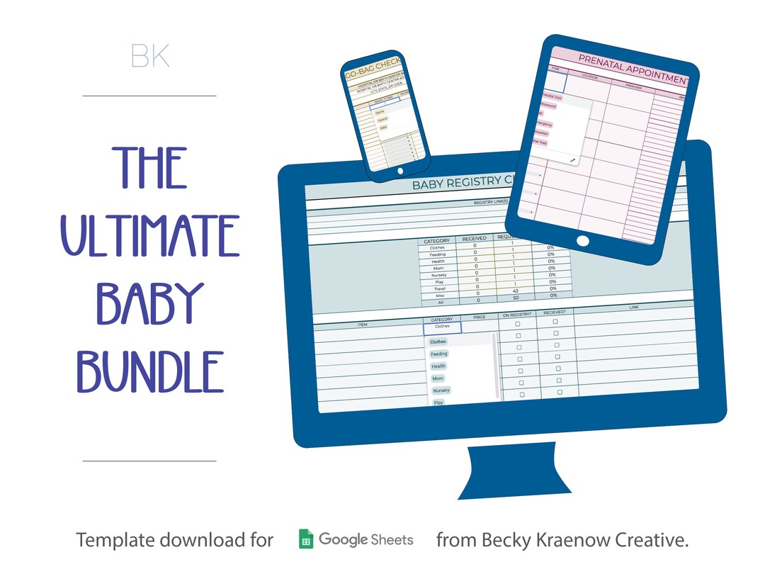 The Ultimate Baby Bundle Google Sheets Spreadsheet Template Download ...