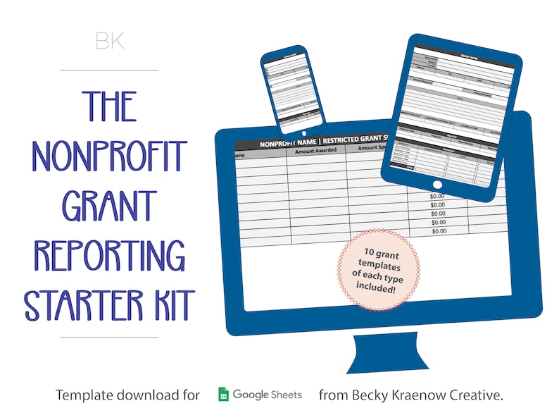 The Nonprofit Grant Reporting Starter Kit | Google Sheets Spreadsheet ...