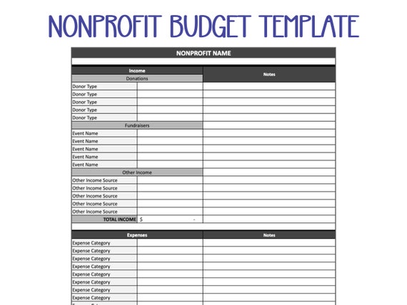 Nonprofit Budget Template Excel Lido