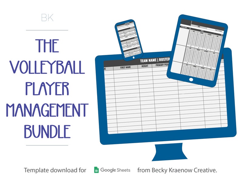 The Volleyball Player Management Bundle | Google Sheets Spreadsheet ...