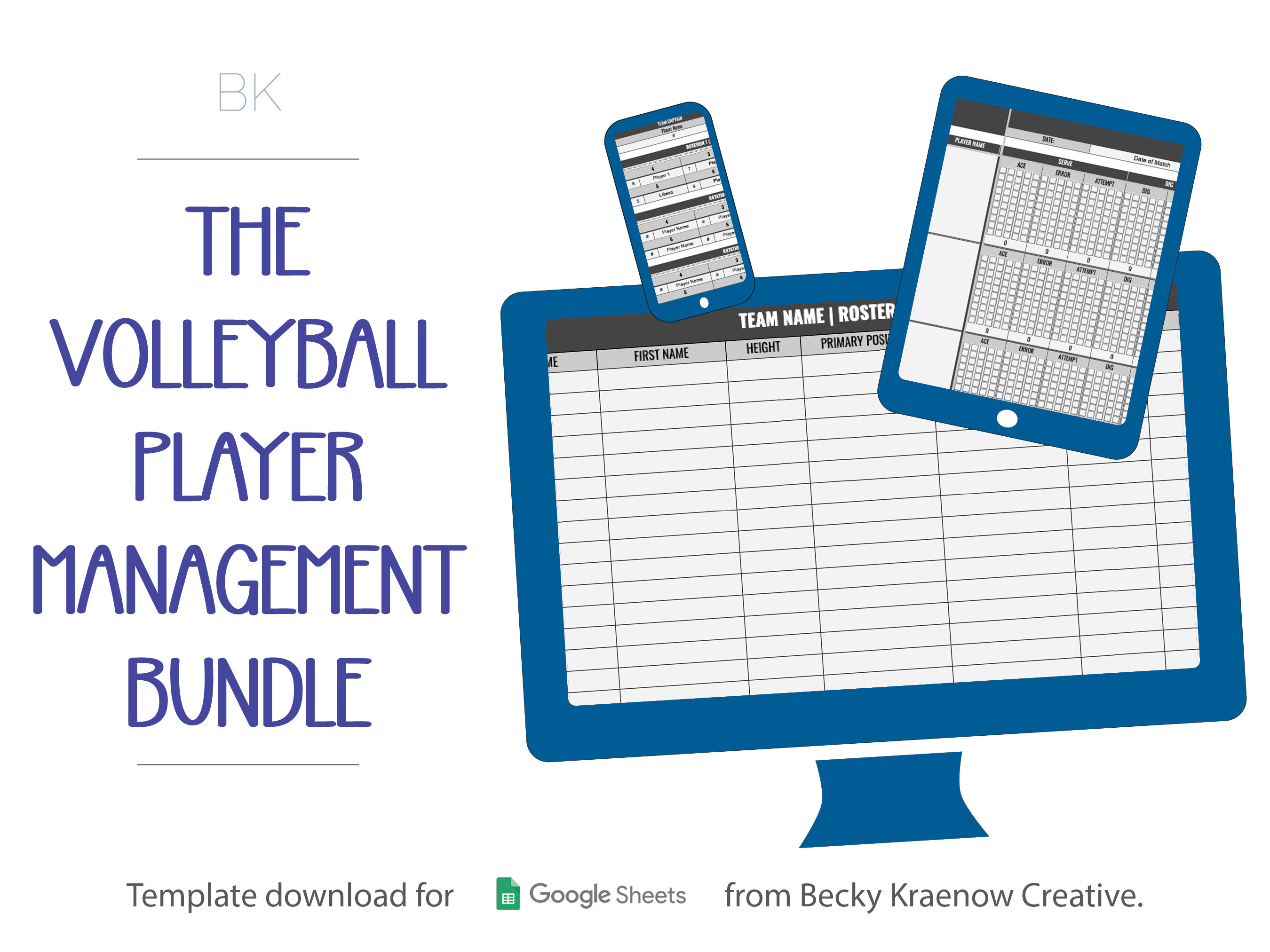 The Volleyball Player Management Bundle | Google Sheets Spreadsheet ...