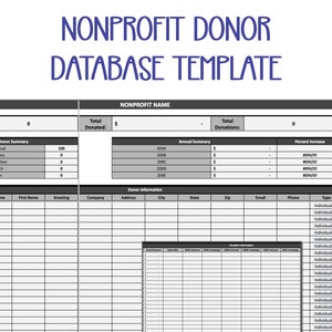 Nonprofit Donor Database | Google Sheets Template Download for Donor ...