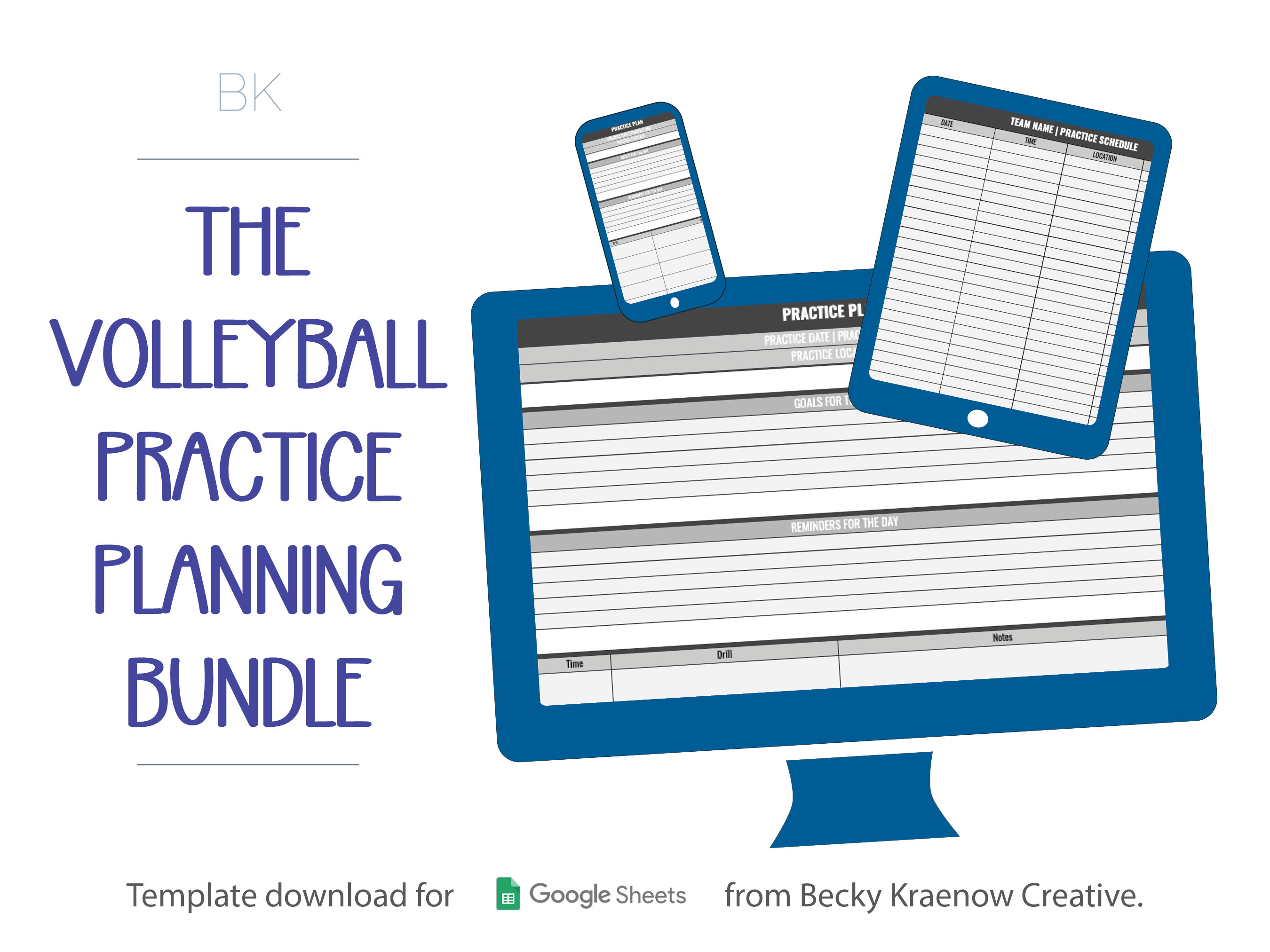 The Volleyball Practice Planning Bundle | Google Sheets Spreadsheet ...