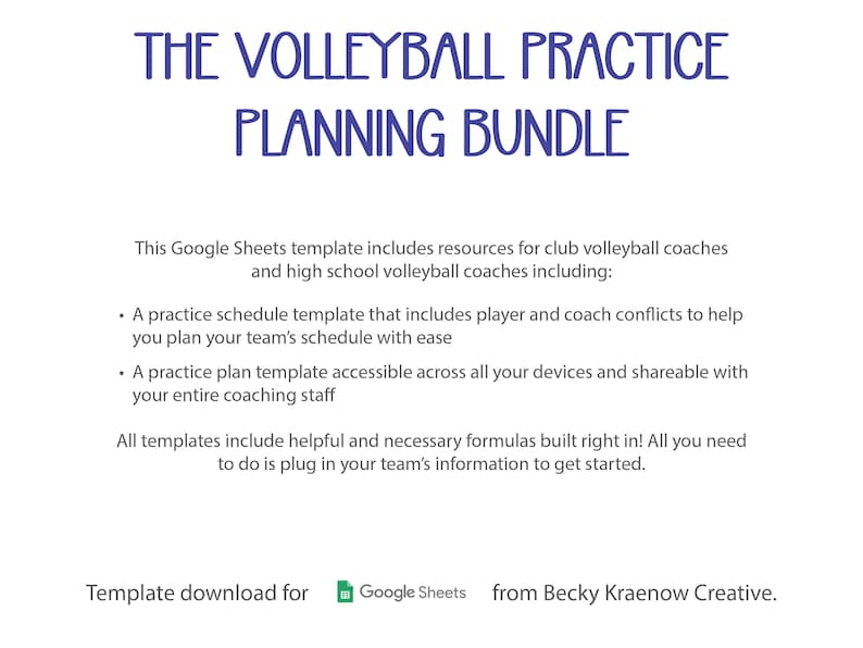 The Volleyball Practice Planning Bundle | Google Sheets Spreadsheet ...