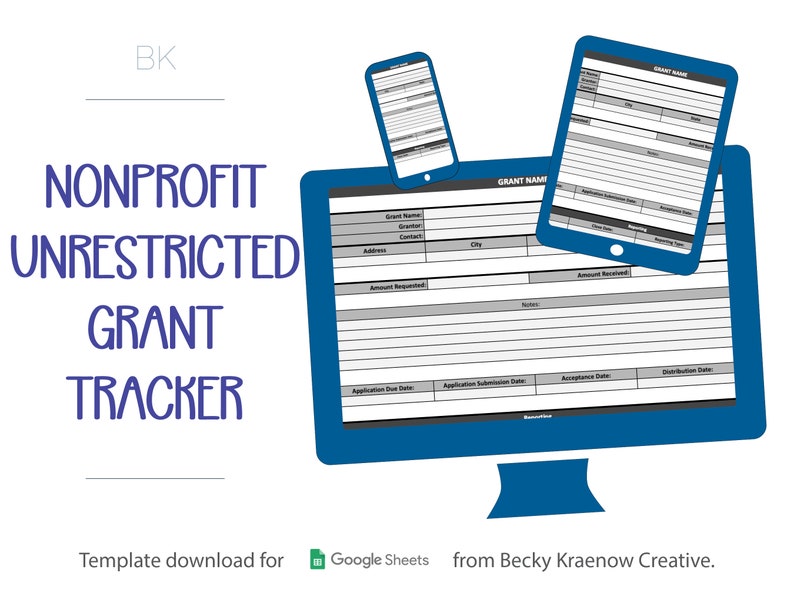 Nonprofit Unrestricted Grant Tracker | Google Sheets Spreadsheet ...