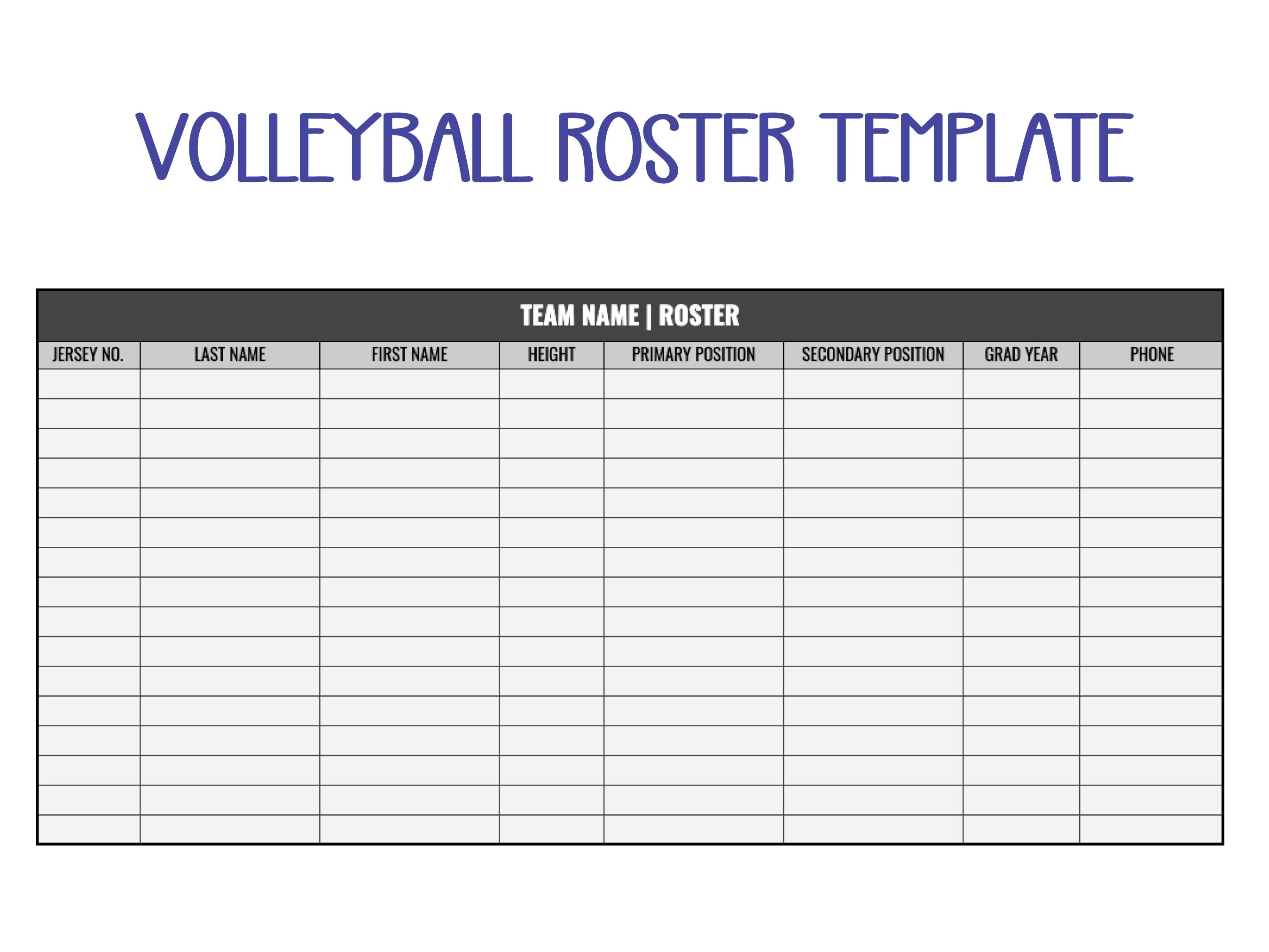 The Volleyball Player Management Bundle | Google Sheets Spreadsheet ...