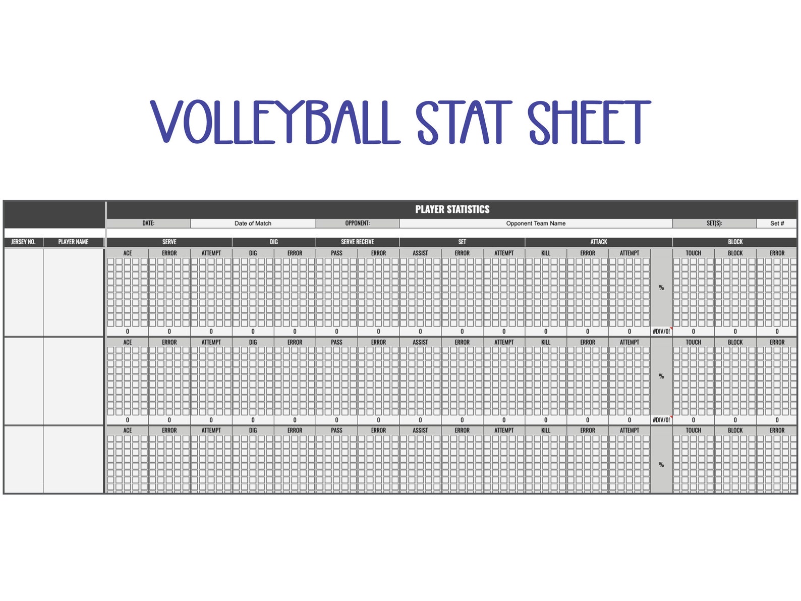 The Volleyball Player Management Bundle | Google Sheets Spreadsheet ...