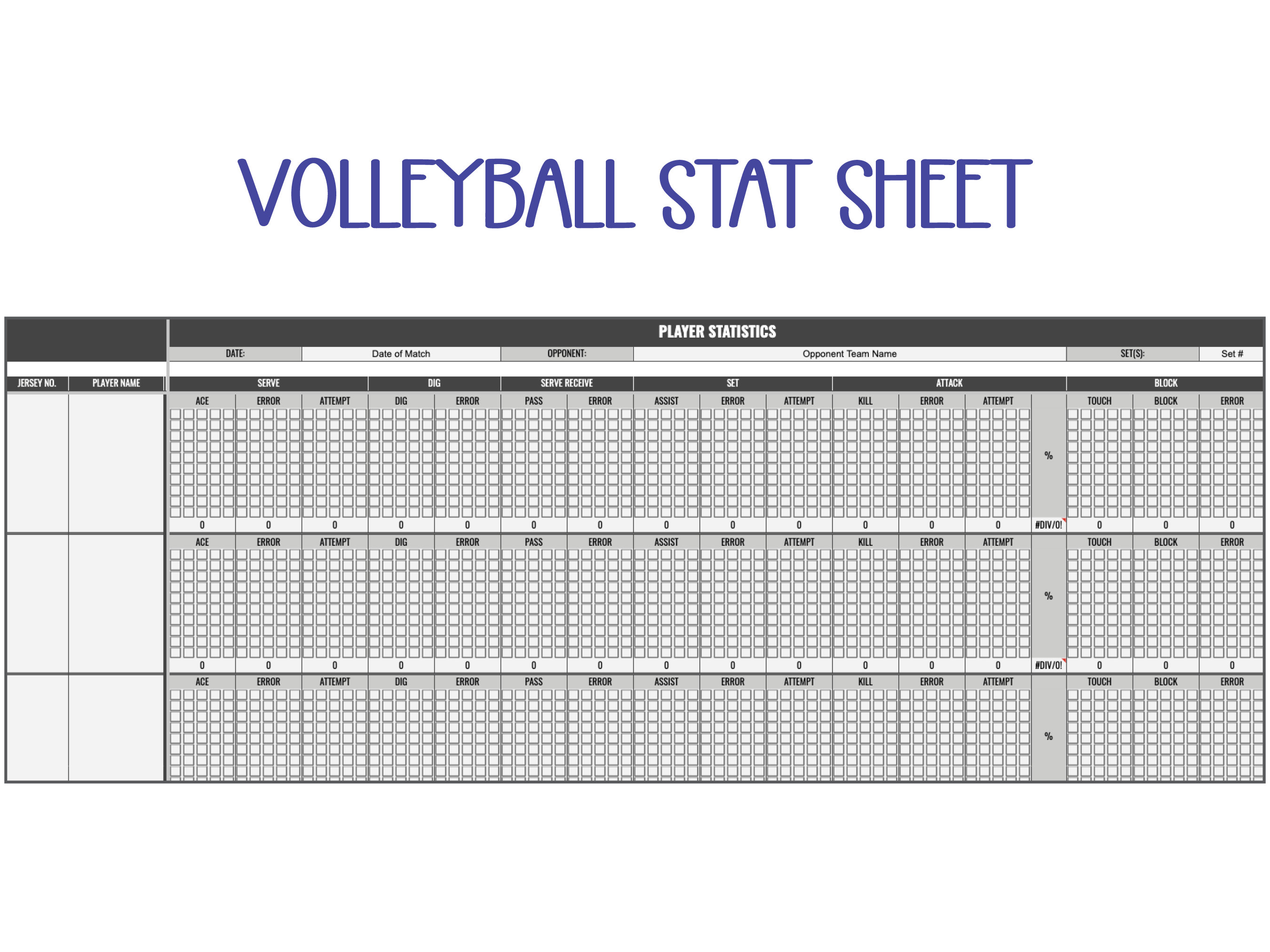 The Volleyball Player Management Bundle | Google Sheets Spreadsheet ...