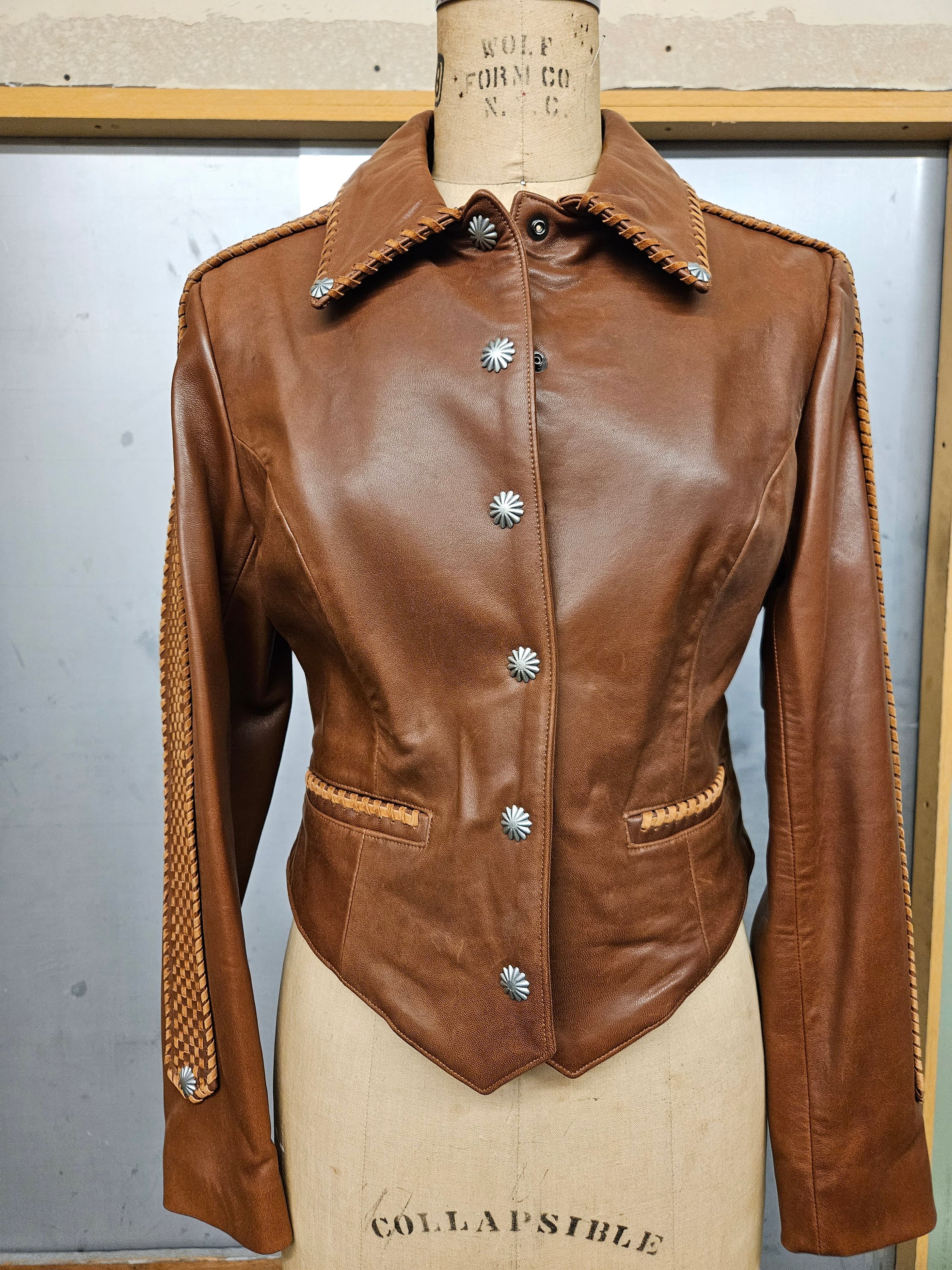 Tobacco Brown Leather Jacket - Etsy