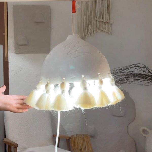 Paper Mache Lamp - Etsy
