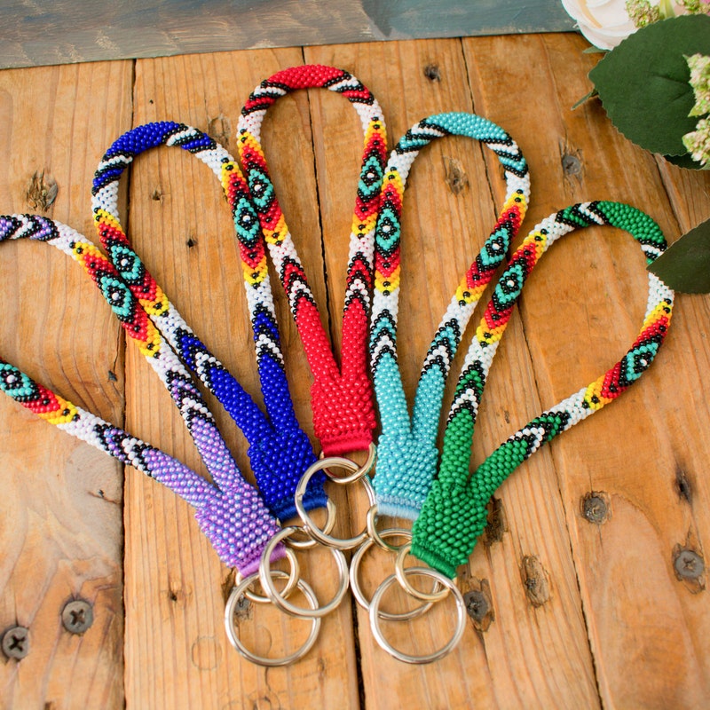 Beaded Keychain - Etsy