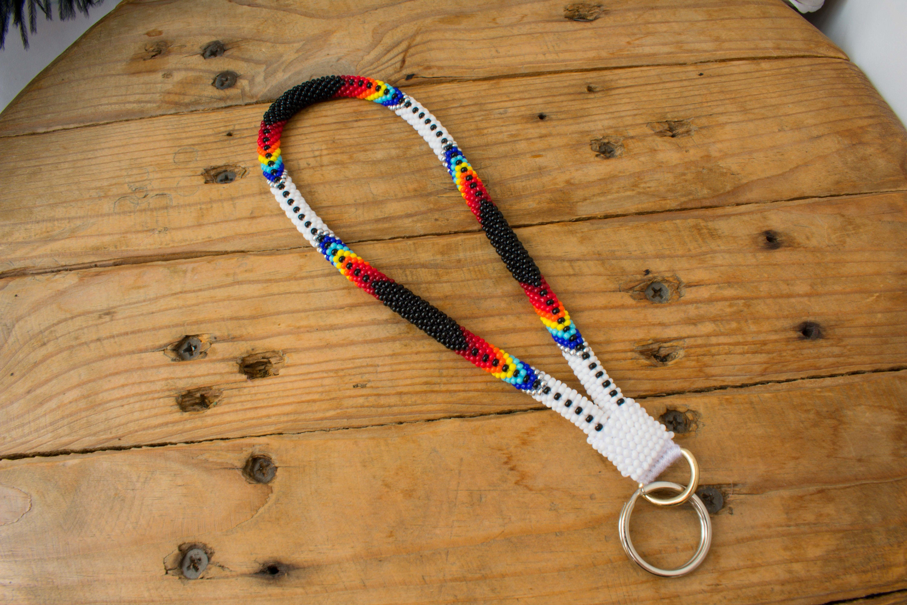 Native American Style Beaded Lanyard Bracelet for Keys Short - Etsy