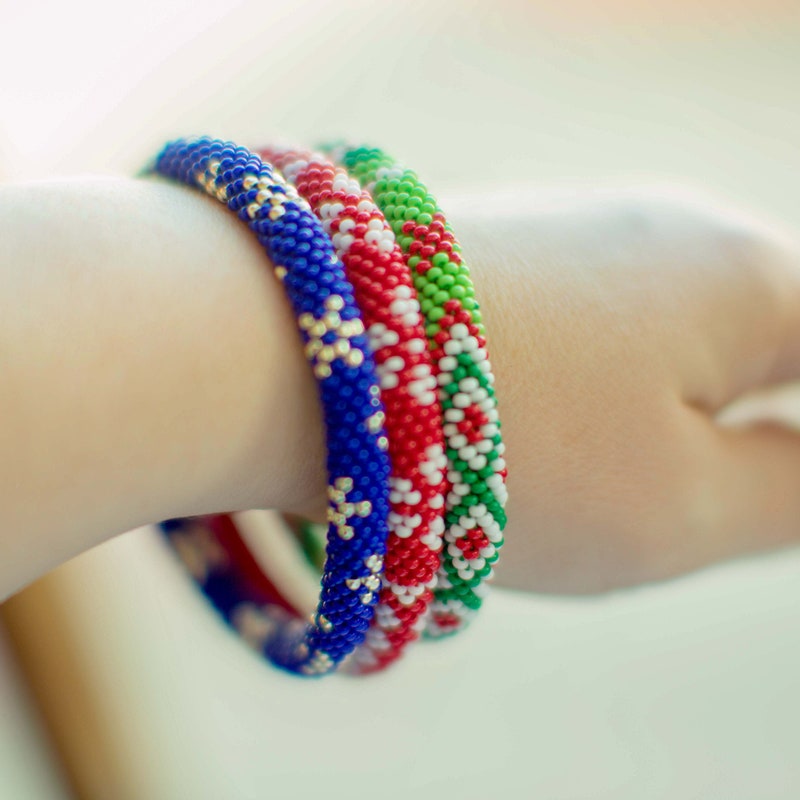 Crochet Beaded Bracelet - Etsy