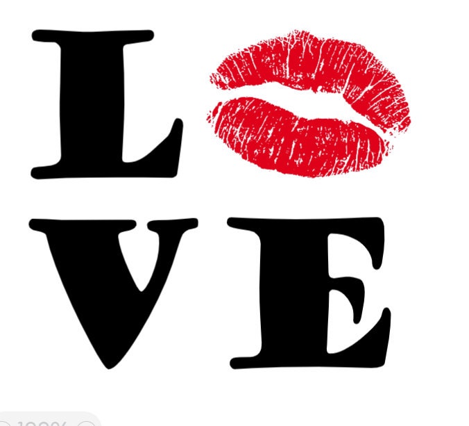 LOVE Valentine's Day Lips SVG and PNG Files - Etsy