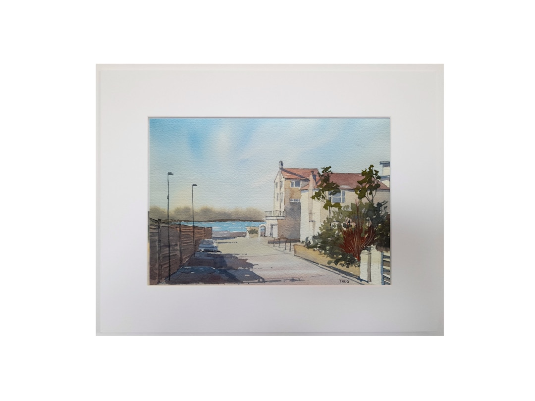 Original Watercolour Landscape Painting, Abstract Seascape Art, Poole ...