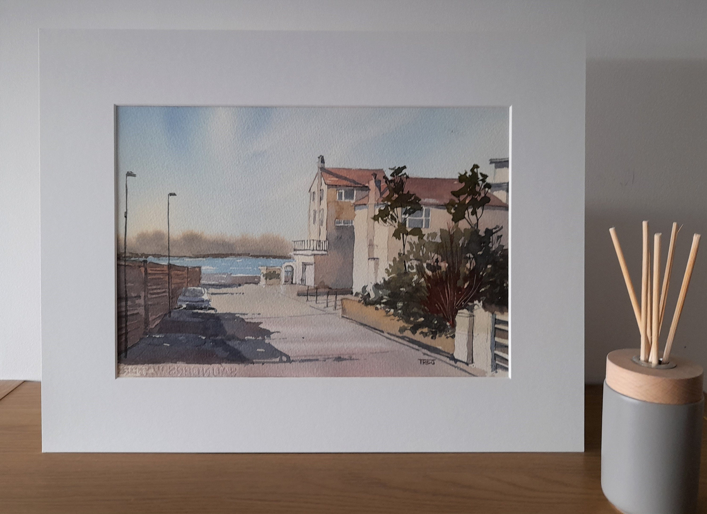 Original Watercolour Landscape Painting, Abstract Seascape Art, Poole ...