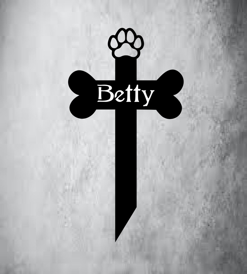 Pet Cross Personalized Sign, Dog Cross Metal Yard Art, Dog Memorial ...