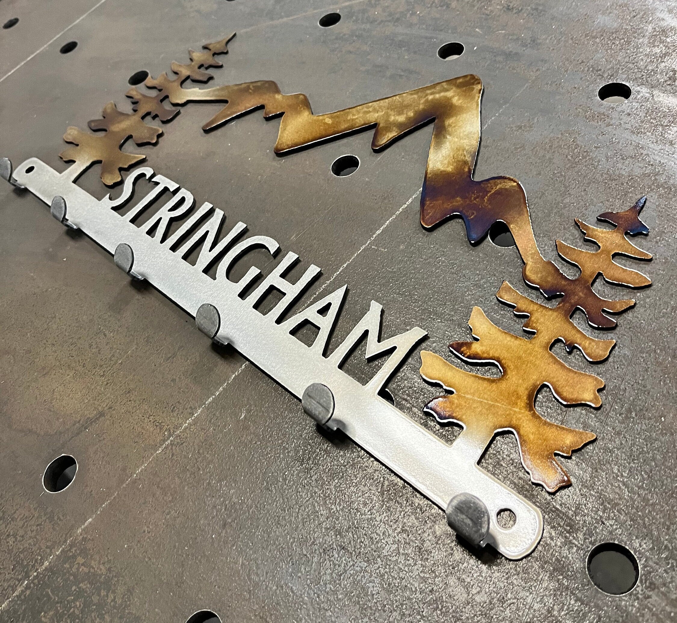 Mountain Key Hook, Custom Metal Key Holder With Family Name, Key Racks ...